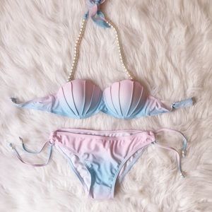 Swim | Last Onemermaid Shell Shape Push Up Halter Bikini | Poshmark